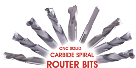 Solid Carbide Spiral Router Bits for CNC Routers